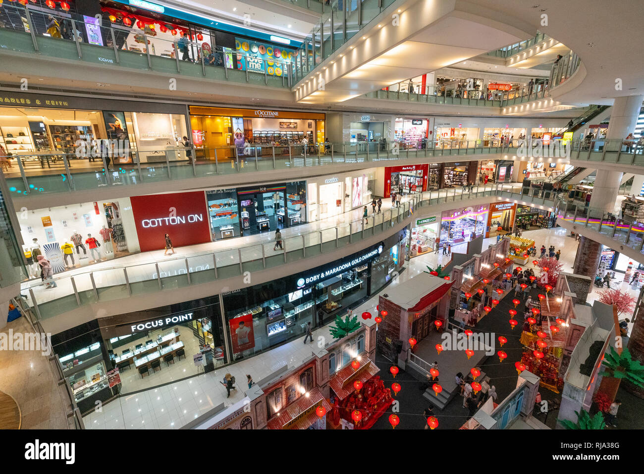 view of the interior of SURIA shopping mall in Kuala Lumpur, Malaysia ...