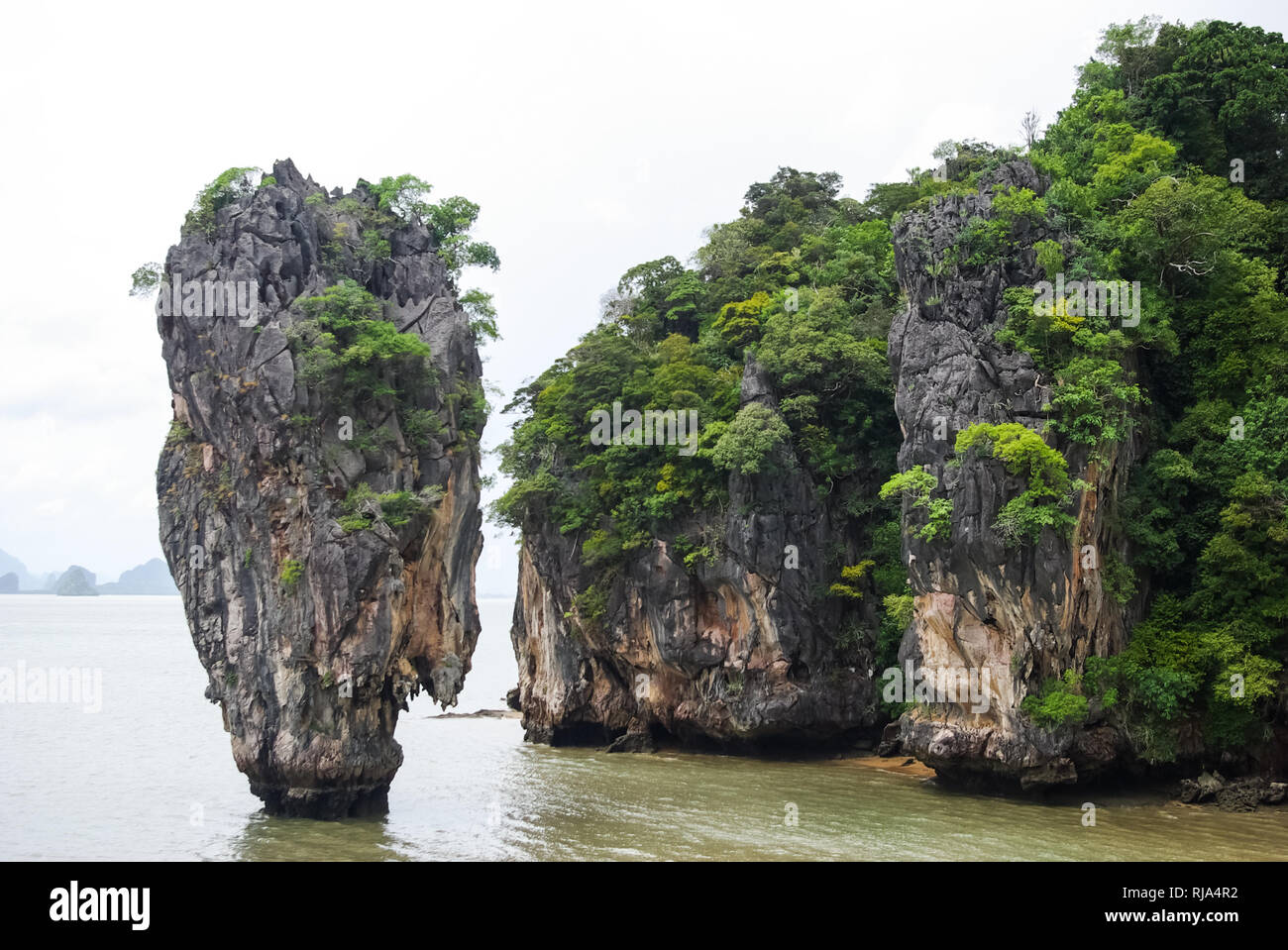 The nature of the coast of Thailand, cliffs near the sea, coastline and ...