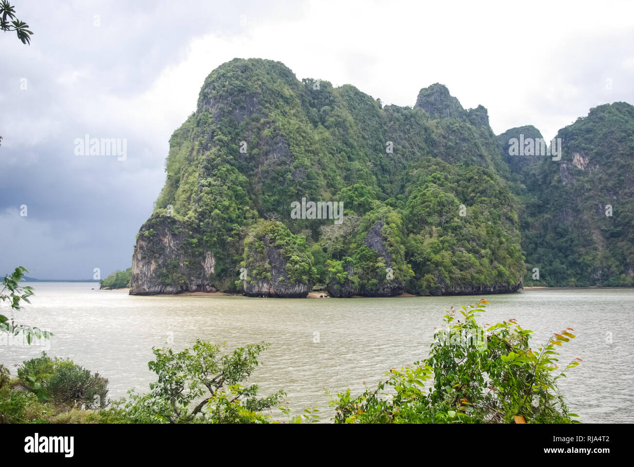 The nature of the coast of Thailand, cliffs near the sea, coastline and ...