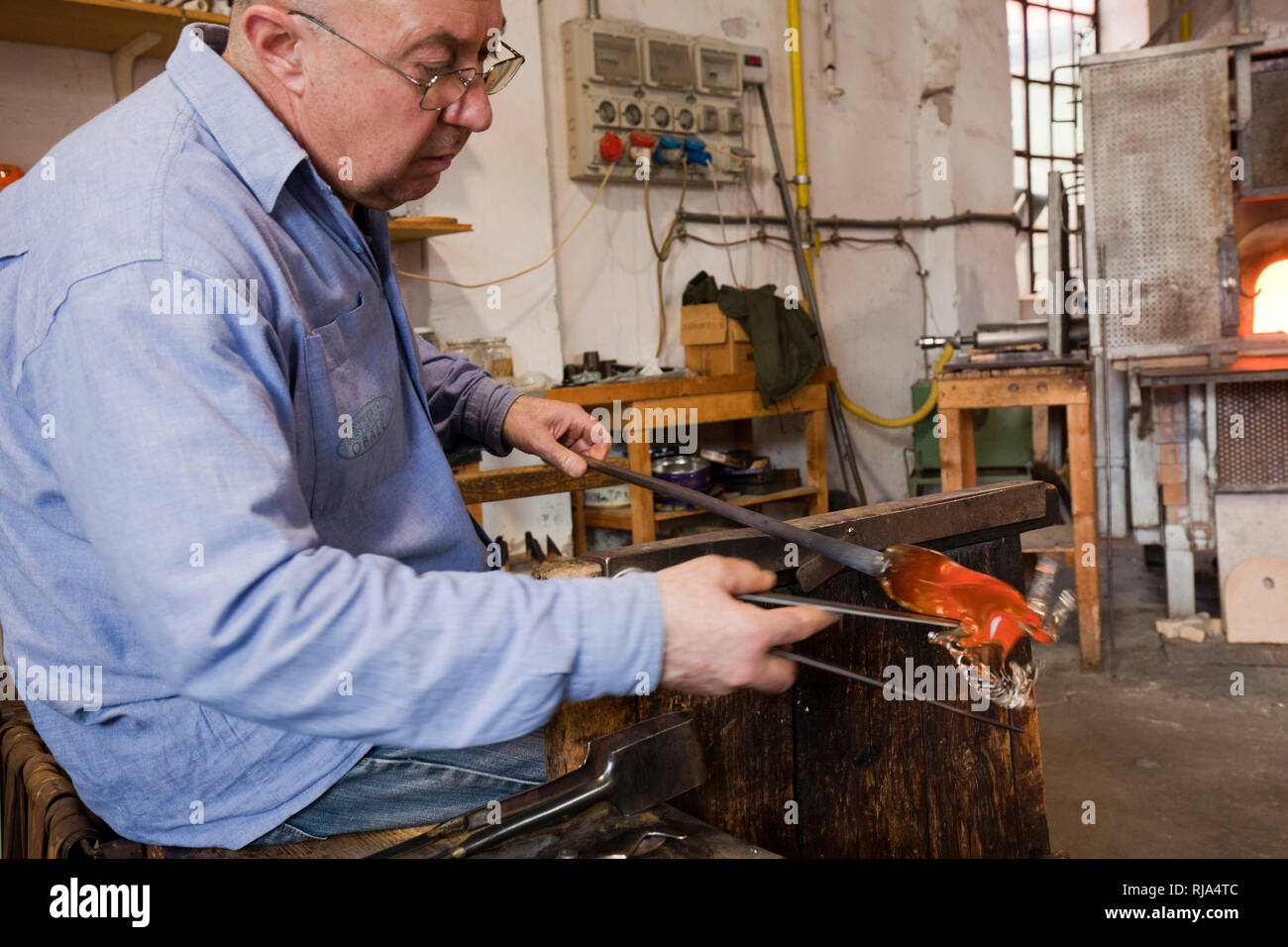 Glassblowing art from Murano Stock Photo - Alamy