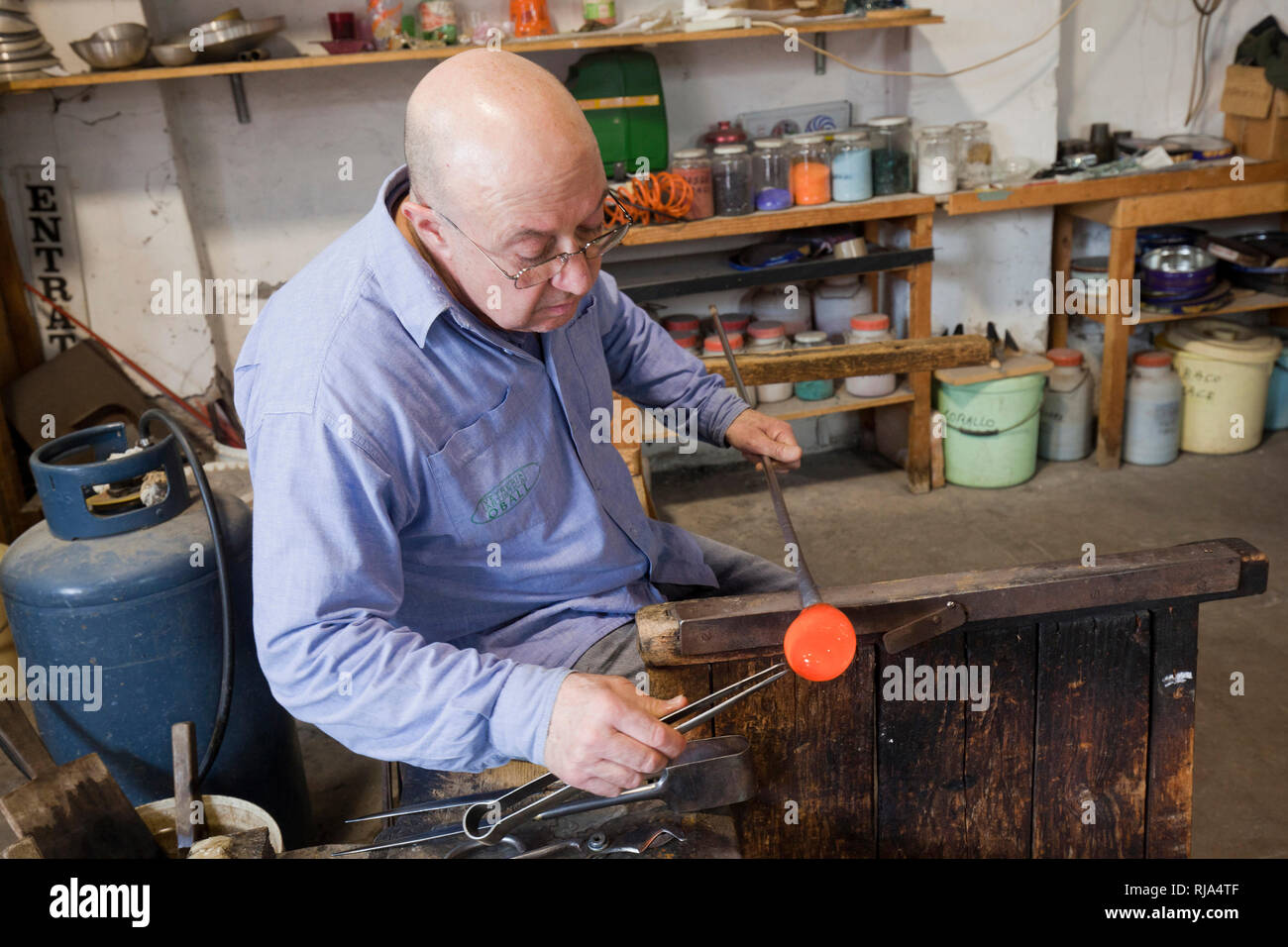 Glassblowing art from Murano Stock Photo - Alamy