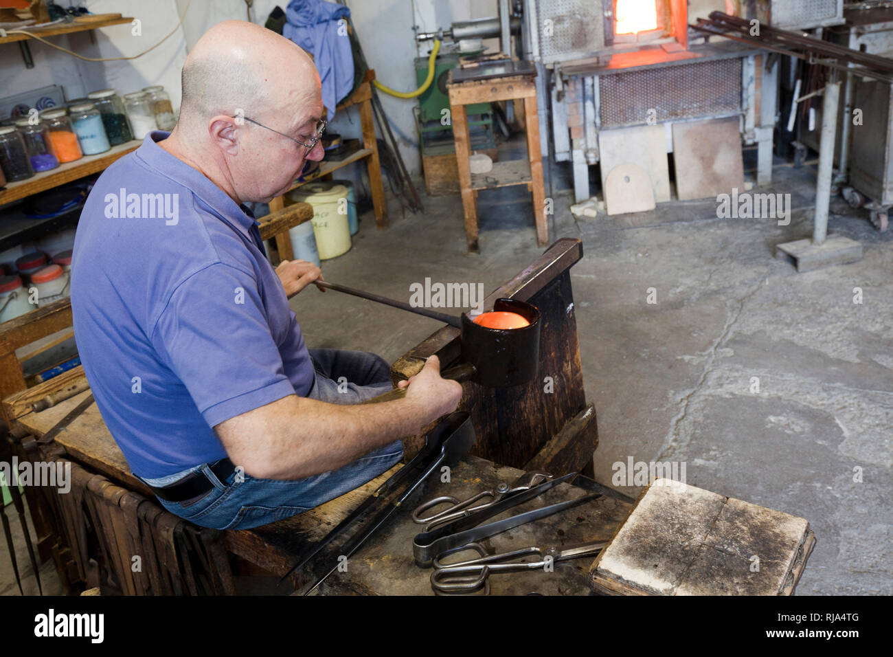Glassblowing art from Murano Stock Photo - Alamy
