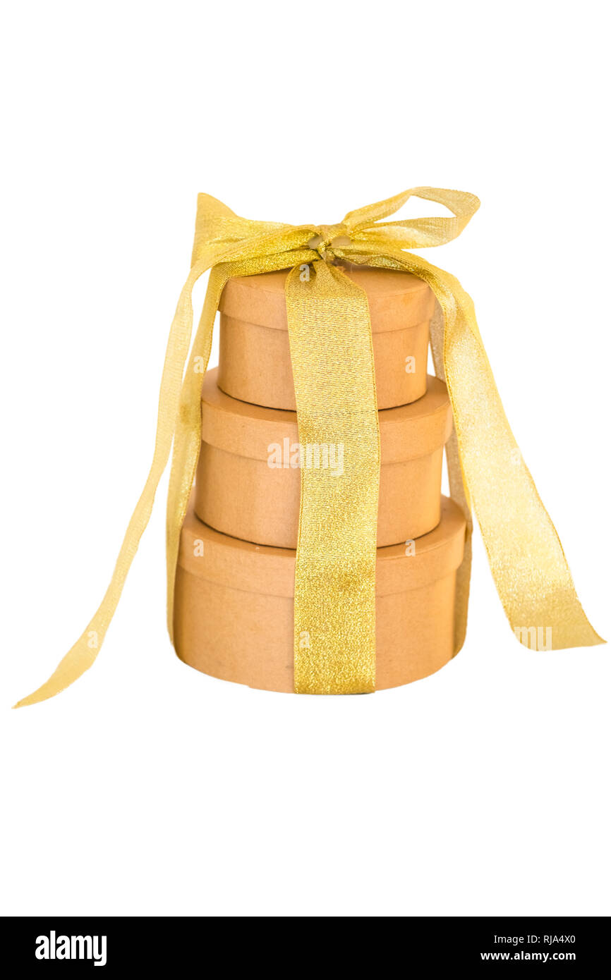 Gift box with present isolated on the white background Stock Photo - Alamy