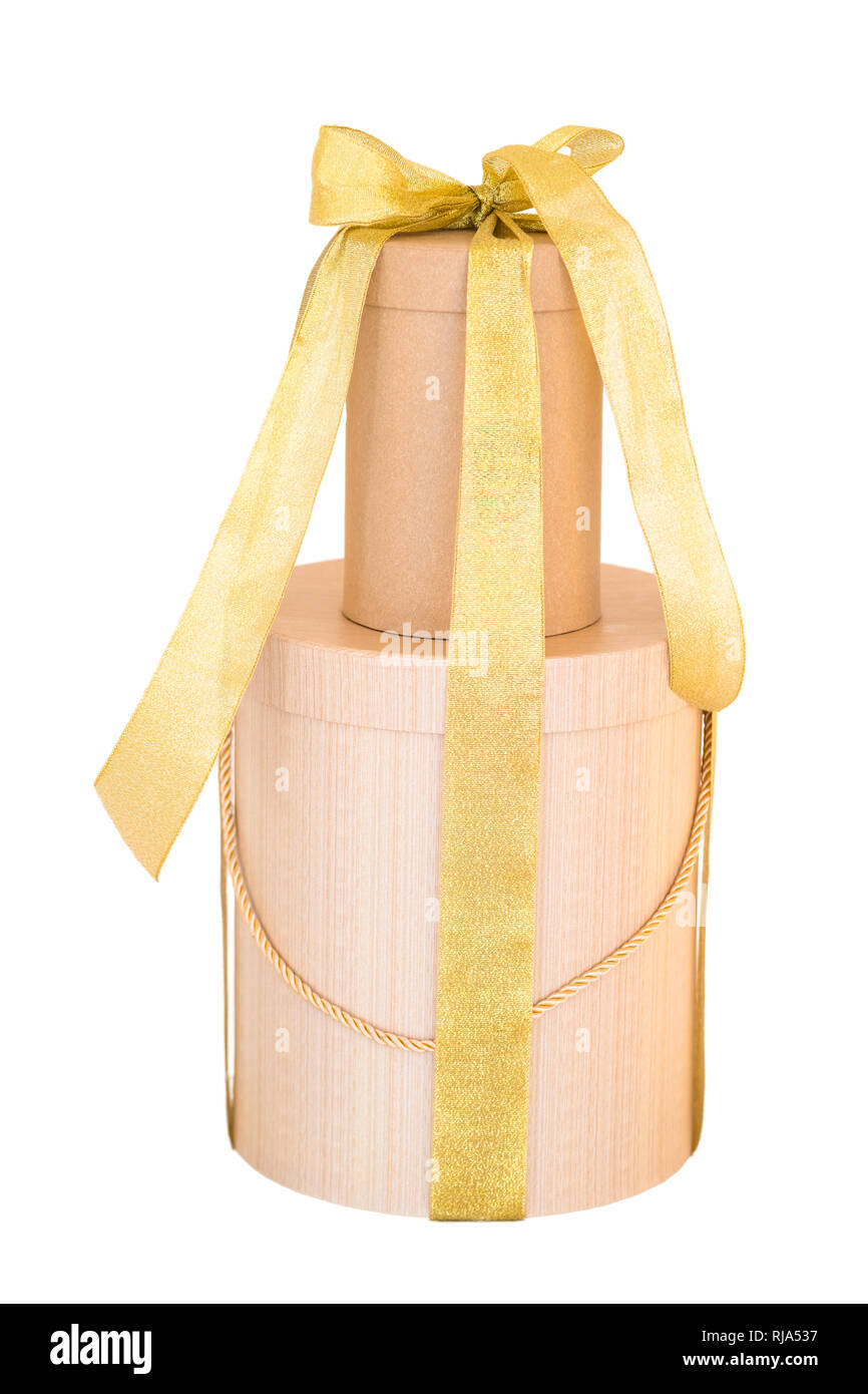 Gift box with present isolated on the white background Stock Photo - Alamy