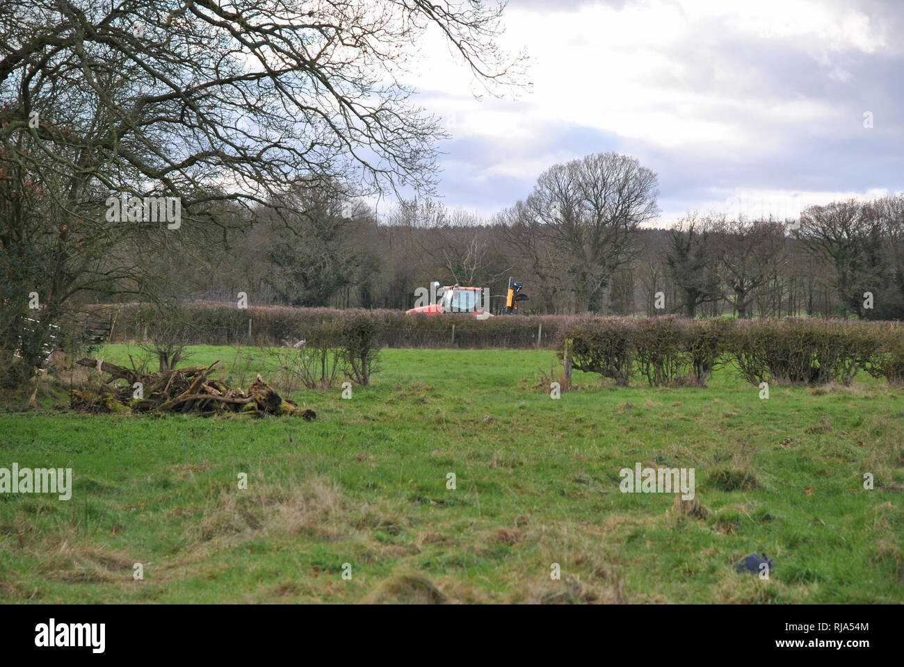 Hedge cutting tractor hi-res stock photography and images - Alamy