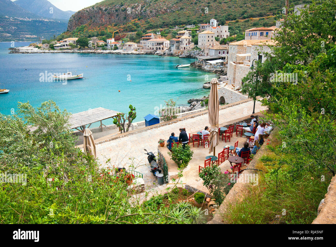 the coastal village of Limeni on the Mani in Greece Stock Photo - Alamy
