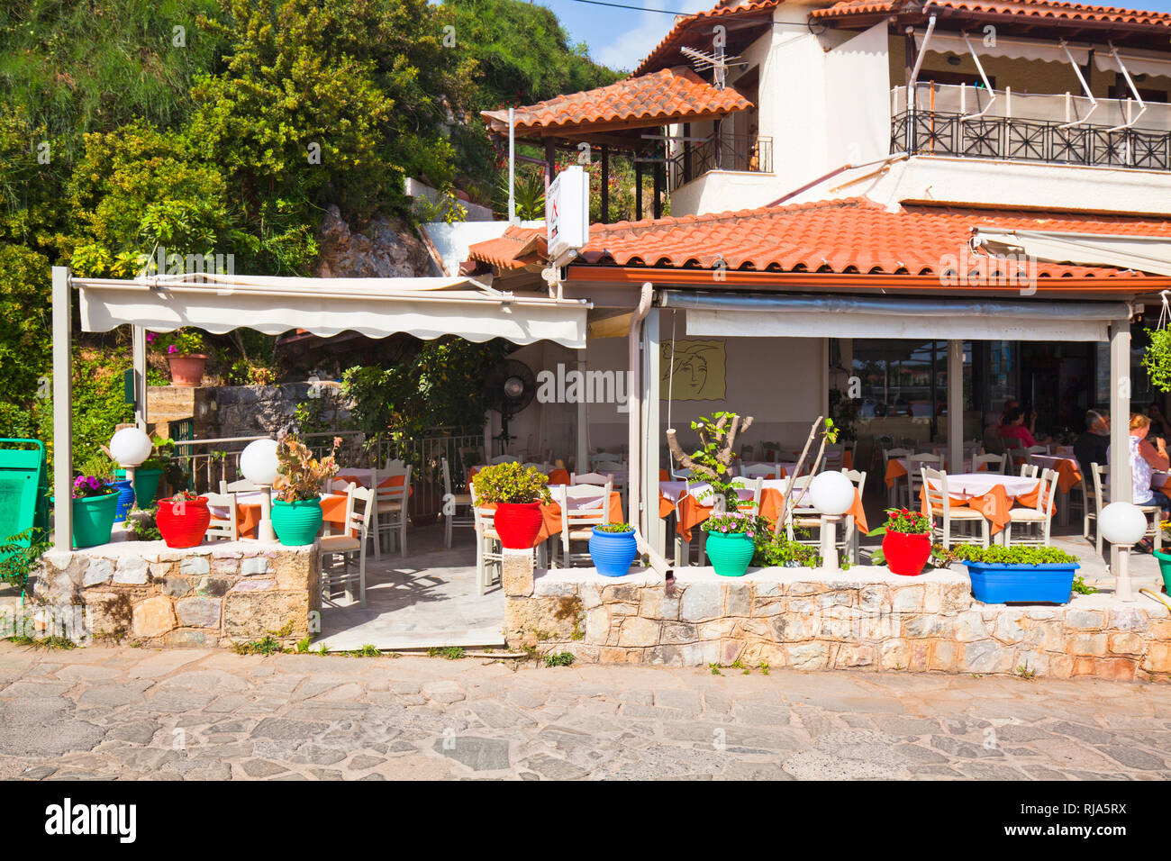 Greek flower pots hi-res stock photography and images - Alamy
