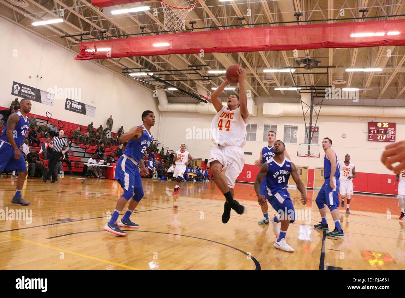 Marine Fernie Morelos drives the net during the 2016 Armed Forces Men's ...
