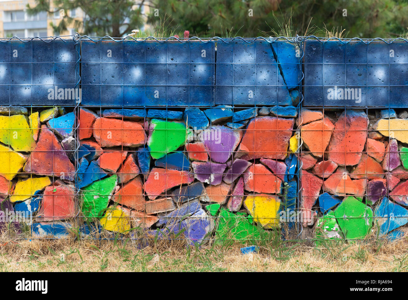 Detail of a colorful wall Stock Photo - Alamy