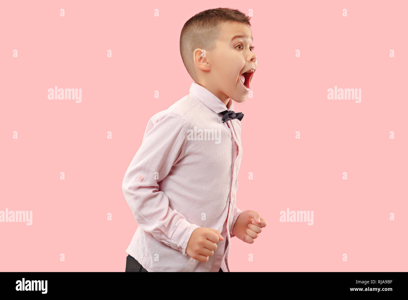 Do not miss. Young casual boy shouting. Shout. Crying emotional teen ...