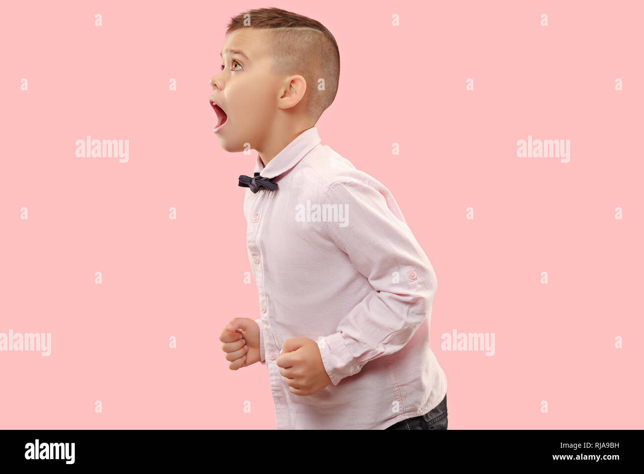 Do not miss. Young casual boy shouting. Shout. Crying emotional teen ...