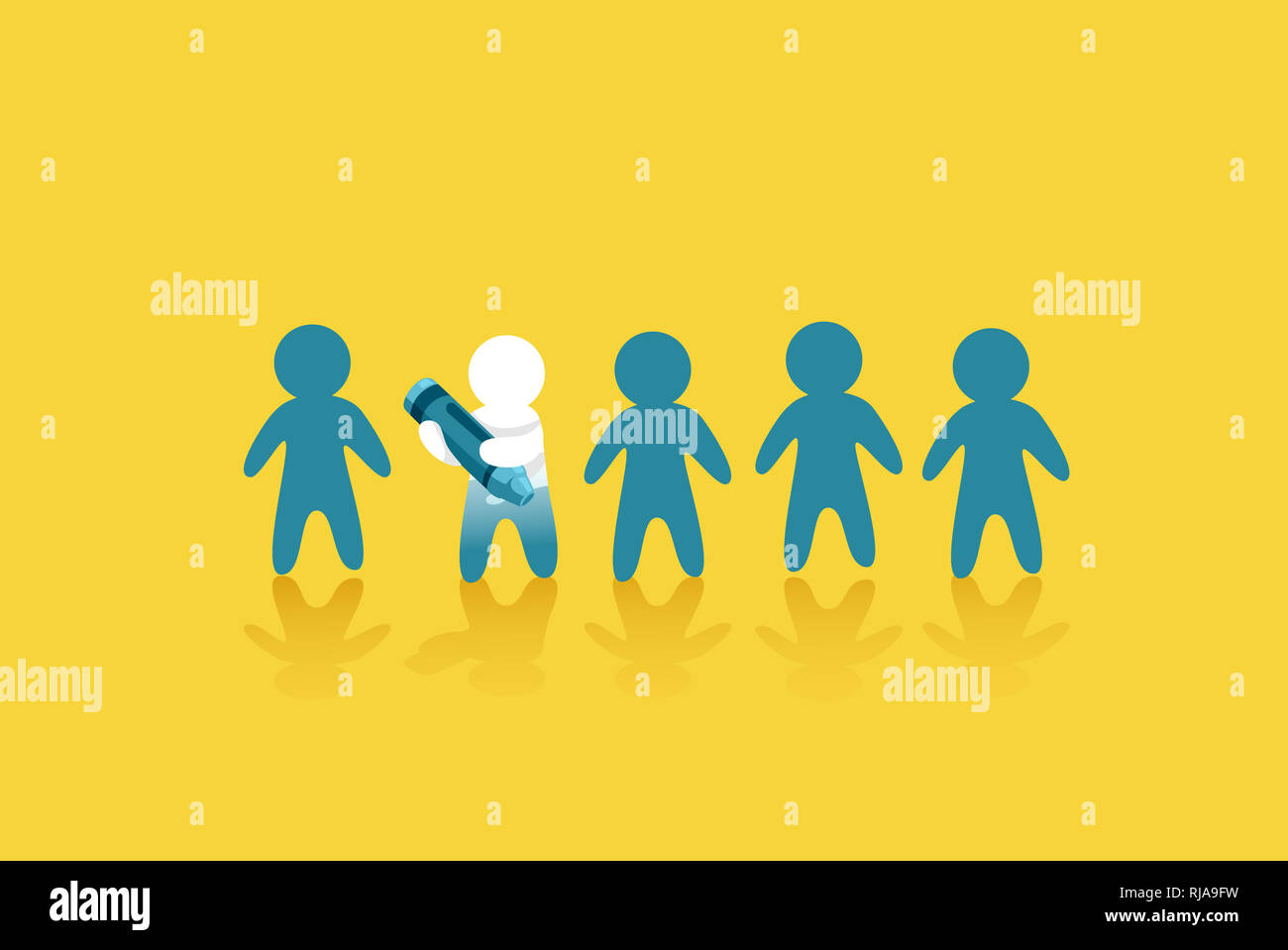 Illustration of a Paper Doll Coloring Itself the Same Color Like ...