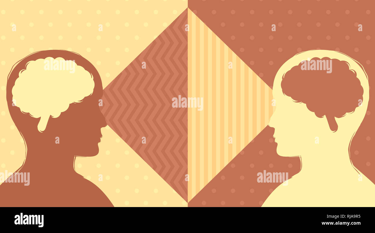 Illustration of Two Men on their Side Showing Two Perspective or ...