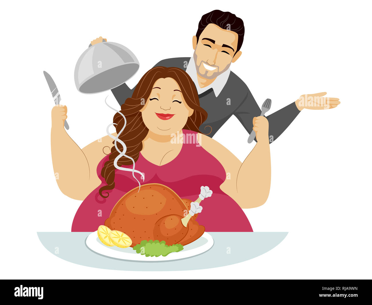 Fat Guy Eating Turkey