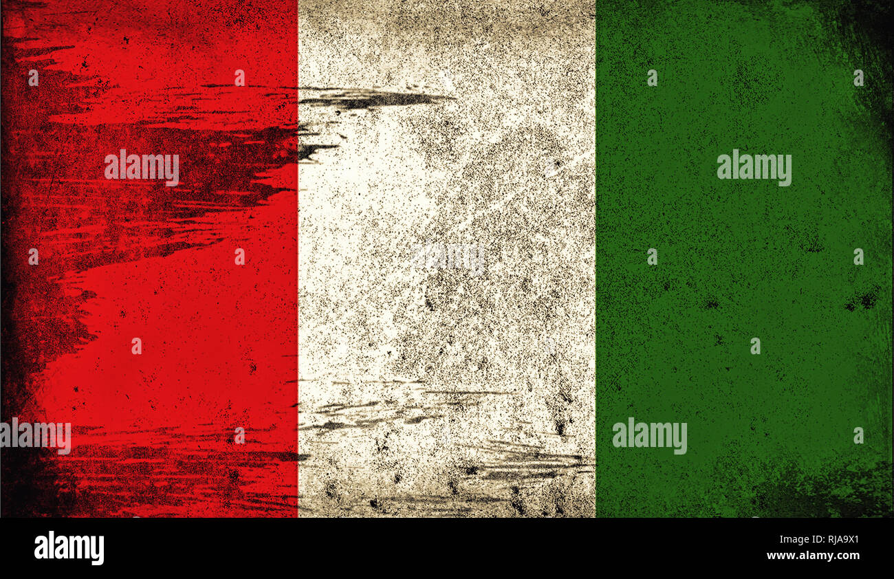 Vintage old flag of Italy. Art texture painted Italy national flag ...
