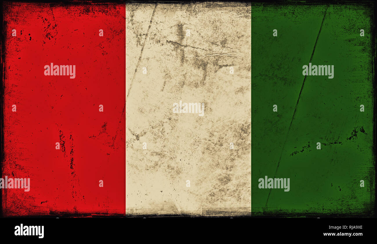 Vintage old flag of Italy. Art texture painted Italy national flag ...