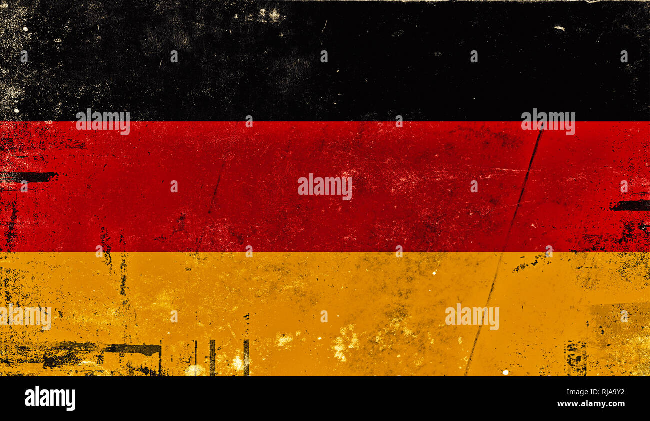 Vintage old flag of Germany. Art texture painted Germany national flag ...