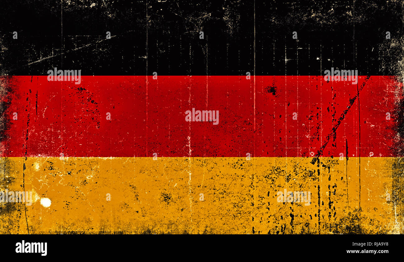 Vintage old flag of Germany. Art texture painted Germany national flag ...
