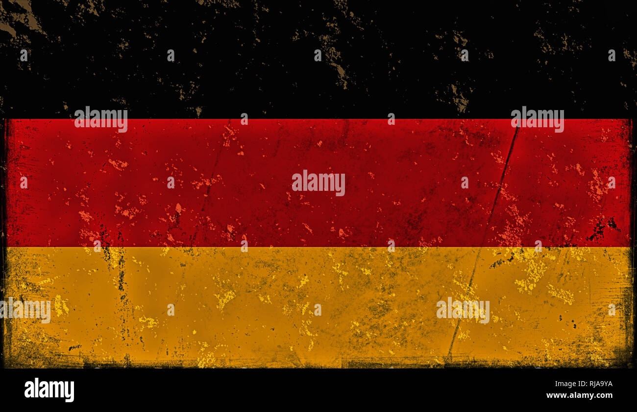 Vintage old flag of Germany. Art texture painted Germany national flag ...