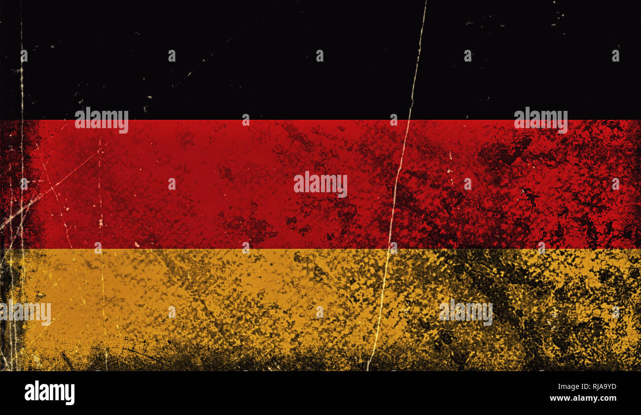 Vintage old flag of Germany. Art texture painted Germany national flag ...