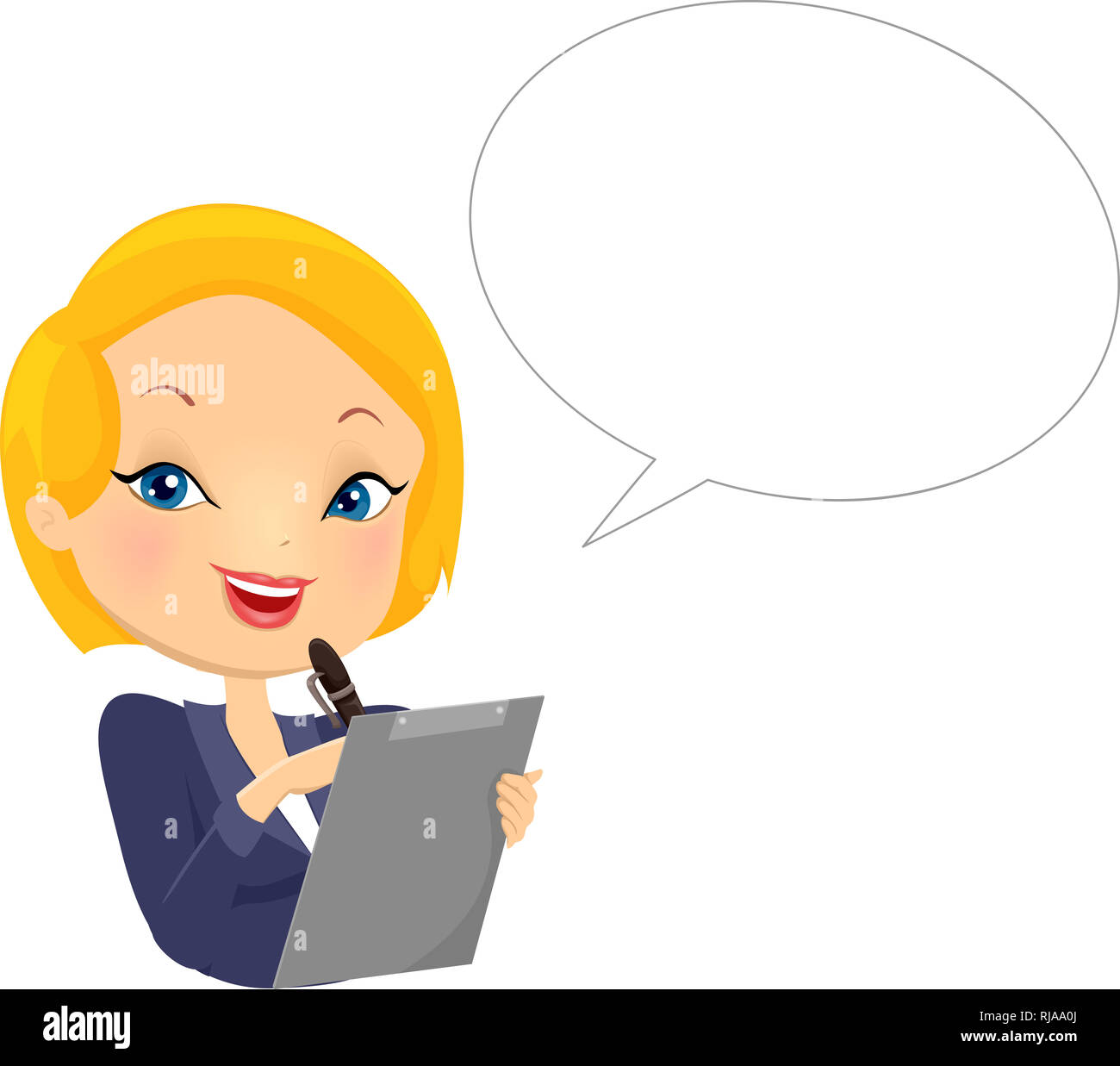 Clip Art Girl Writing On Clipboard