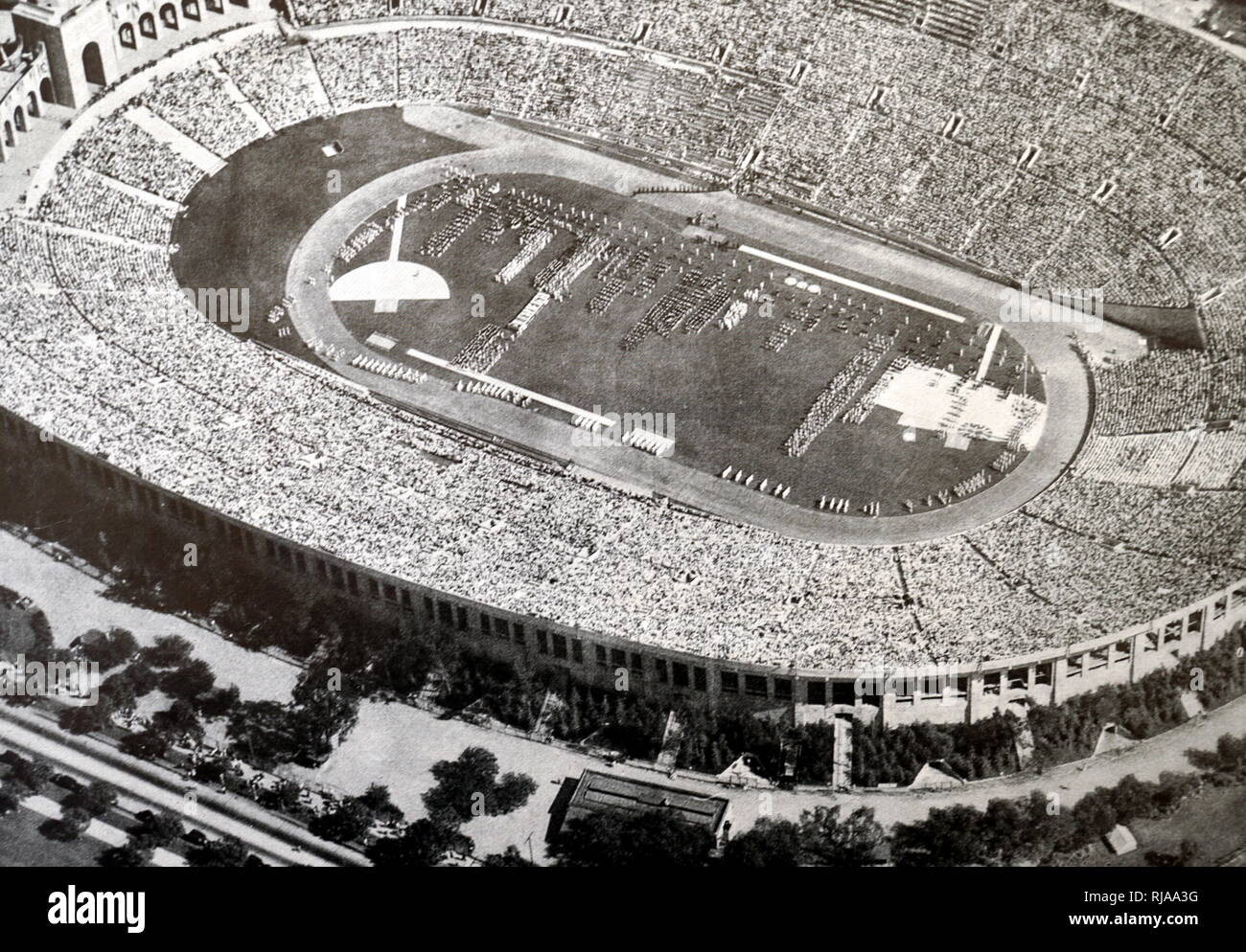The 1932 Los Angeles Olympic opening ceremony held in the Olympic ...
