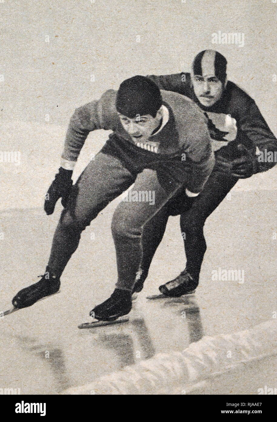 Photograph of John Amos Shea (1910 – 2002), at the 1932 Winter Olympic ...