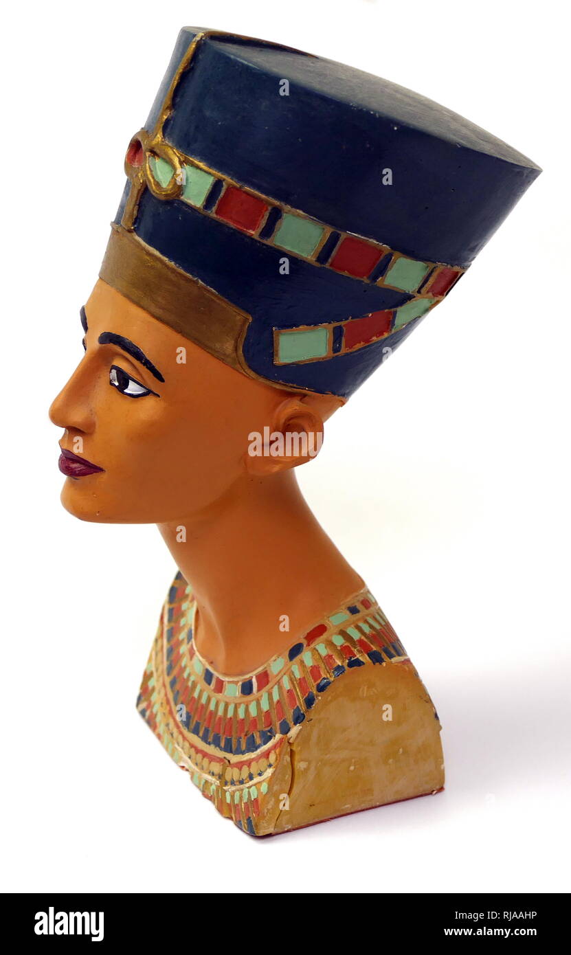 Replica bust of Nefertiti (1370 – 1330 BC); Egyptian queen and the ...