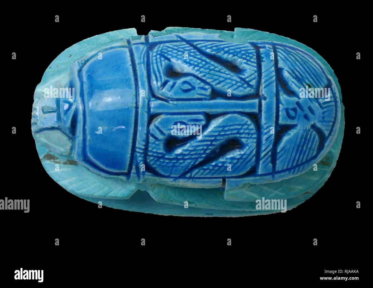 Modern replica of a blue Scarab Beetle figure, used amulets and ...