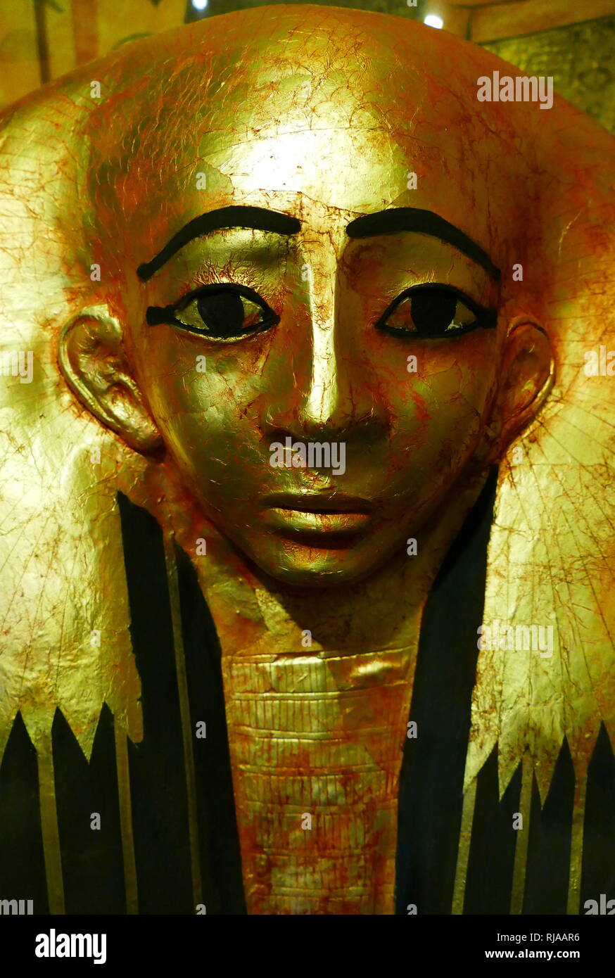 Replica of a golden Mummy mask of an unnamed princess of the Middle ...