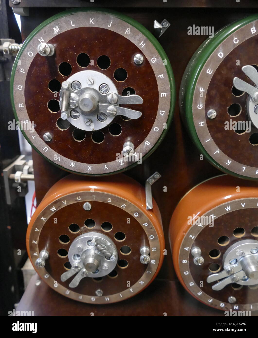 detail of a component of the Checking machine used to cross verify ...