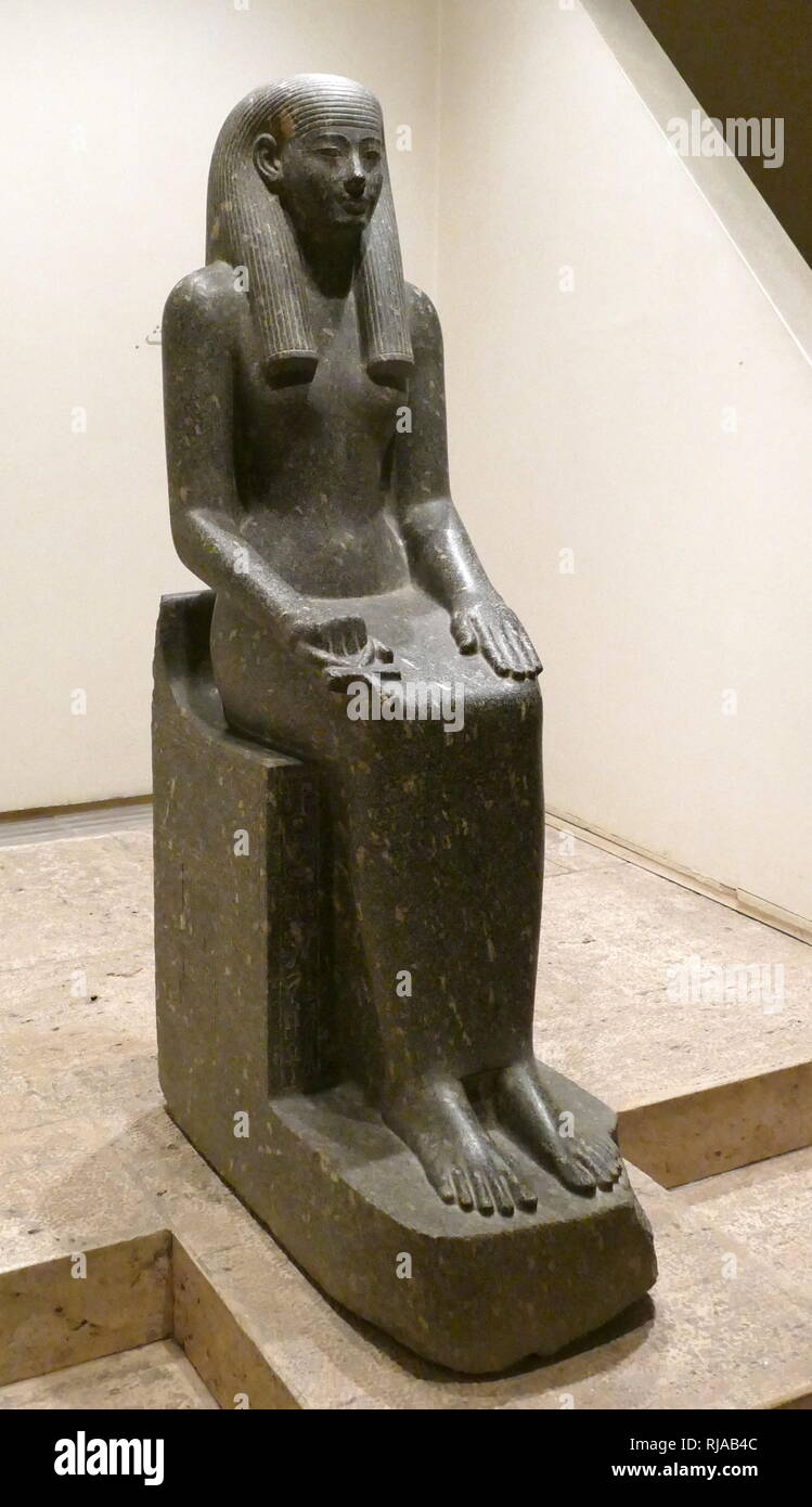 Statue of Iwnit, sculpted during the reign of King Amenhotep III (1403 ...