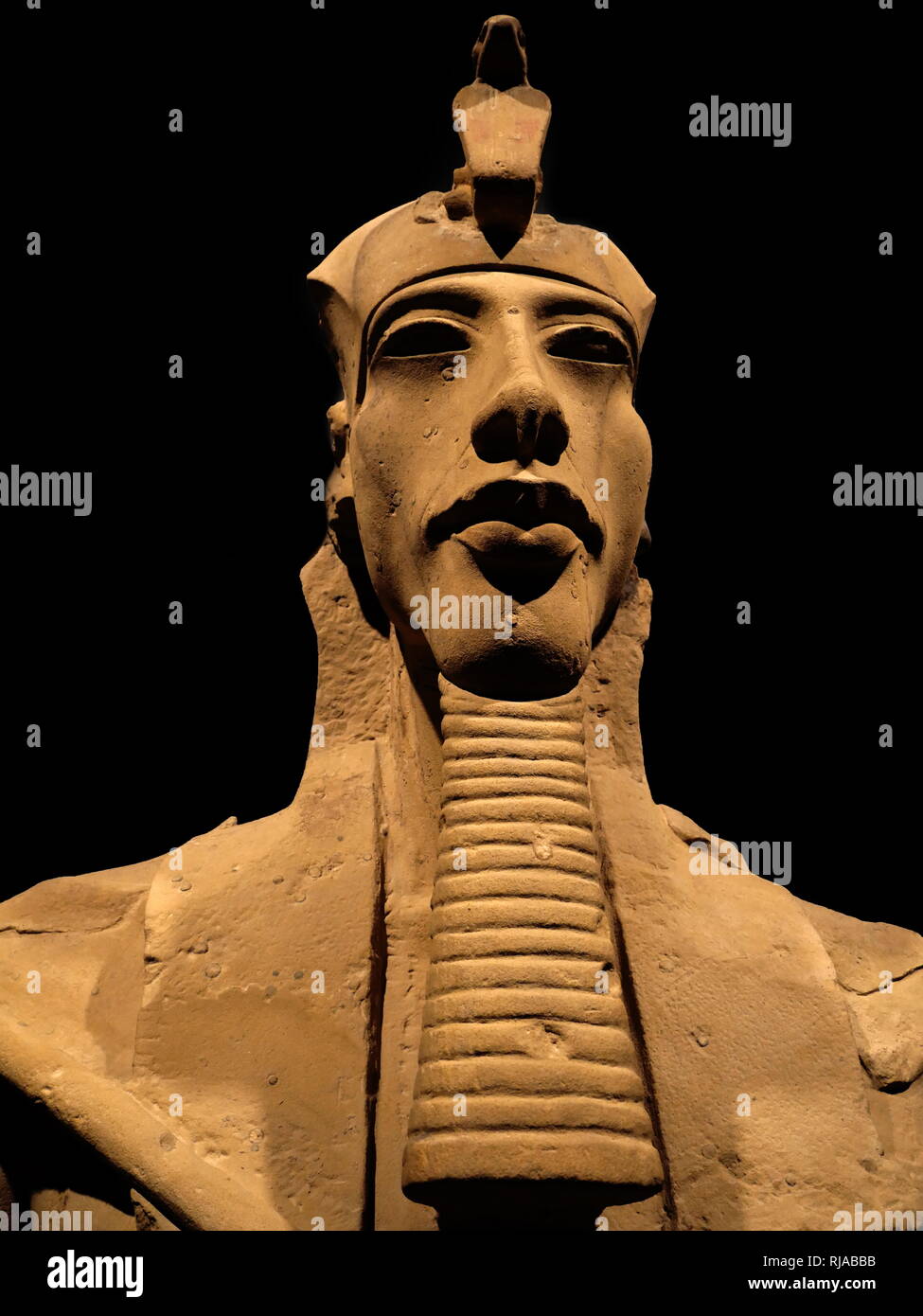 King Amenhotep IV with the Double Crown of Upper and Lower Egypt ...
