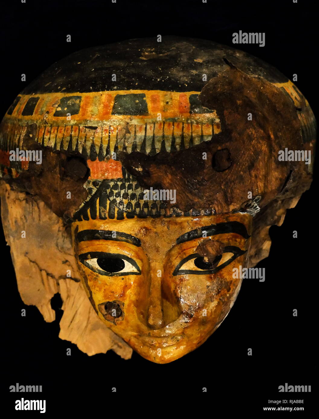 18th dynasty, Egyptian, Mummy masks used to accompany the dead in their ...