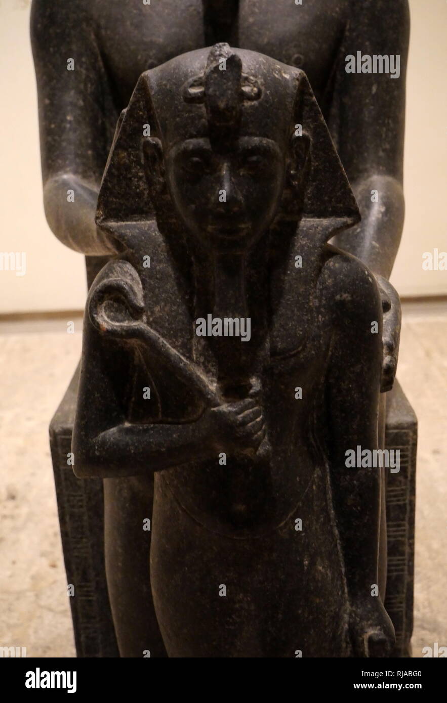 Detail of a statue of Amun with Horemheb before him. 18th Dynasty ...