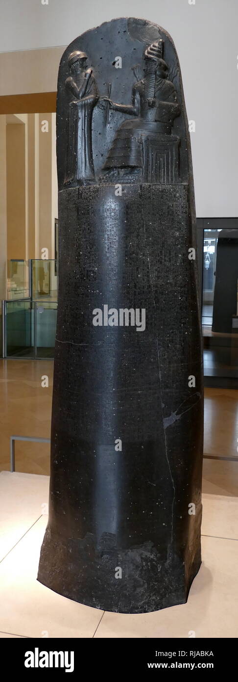 Upper Part Of Stele Inscribed With The Law Code Of Hammurabi