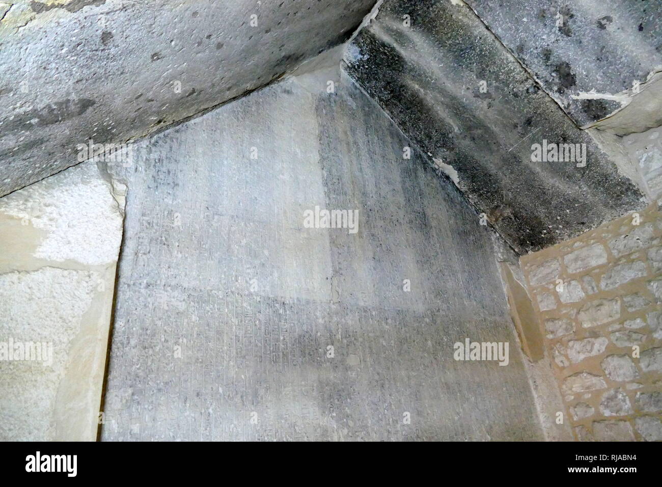 The Tomb of King Teti, at Saqqara, Egypt. Below ground the chambers and ...