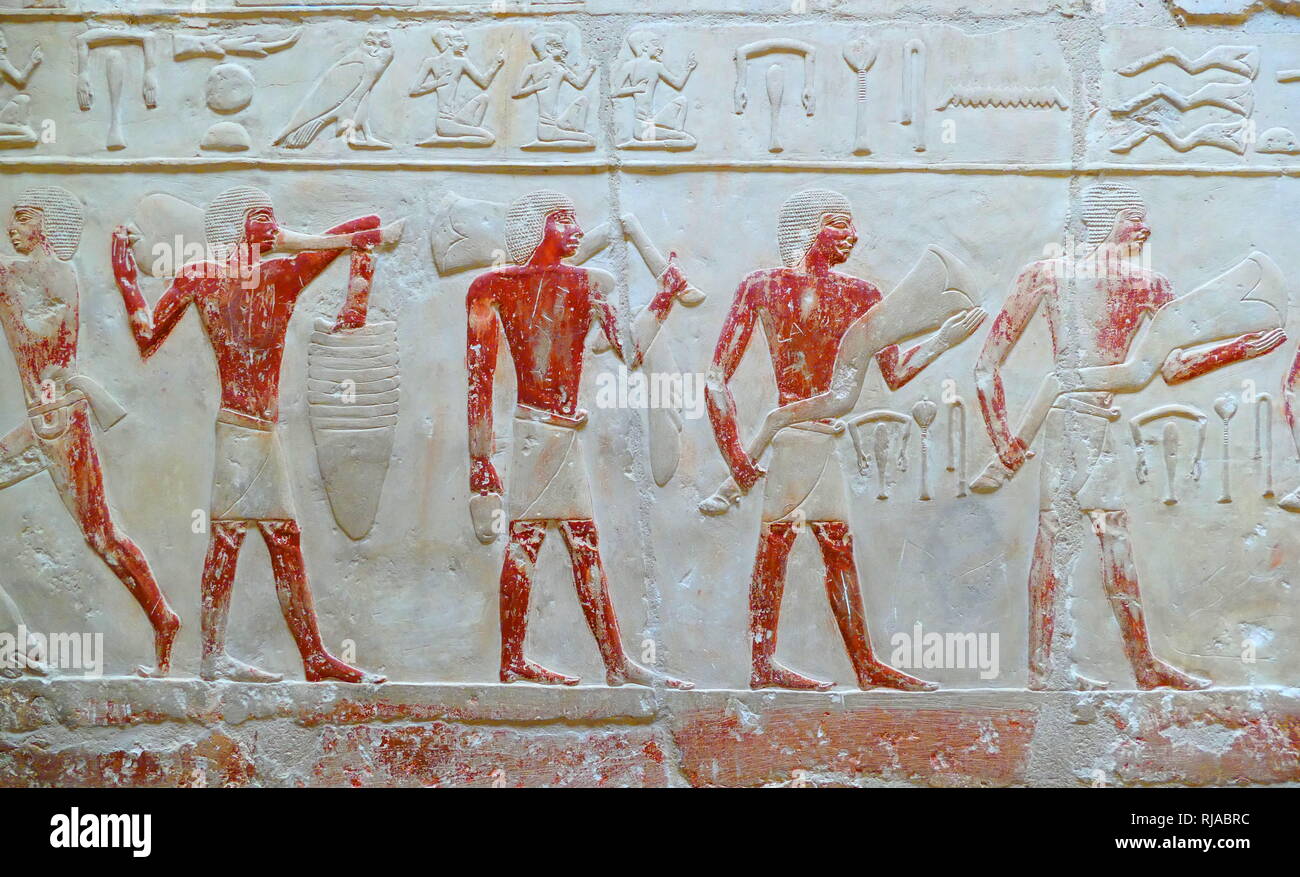 Tomb of Princess Idut, King Unas' daughter. Vth Dynasty. The reliefs ...