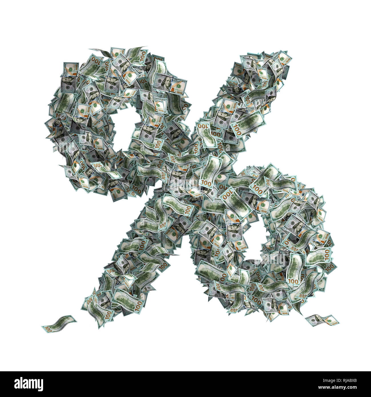 Percentage sign made of money Cut Out Stock Images & Pictures - Alamy