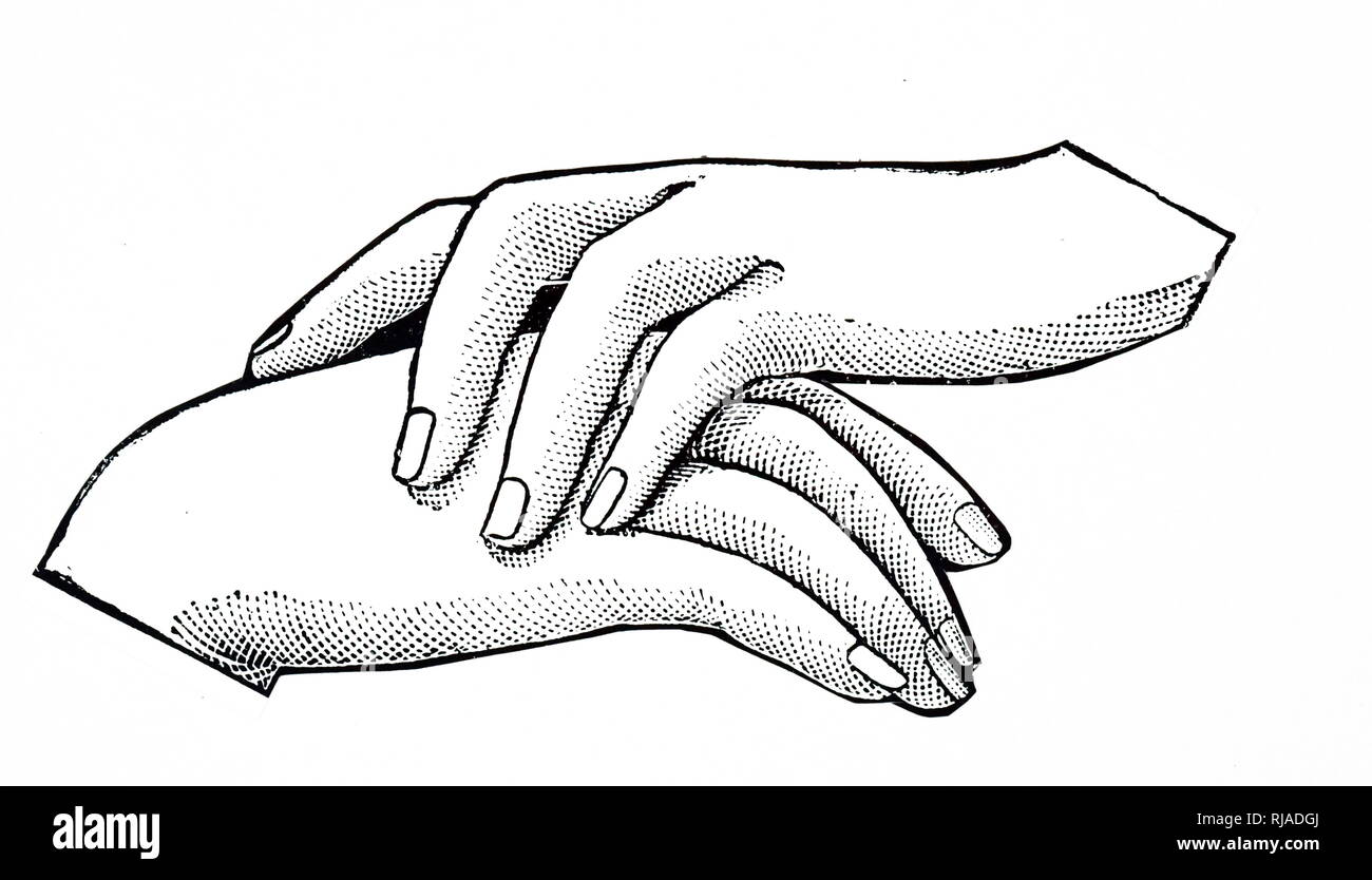 An engraving depicting a pair of hands. Dated 19th century Stock Photo ...