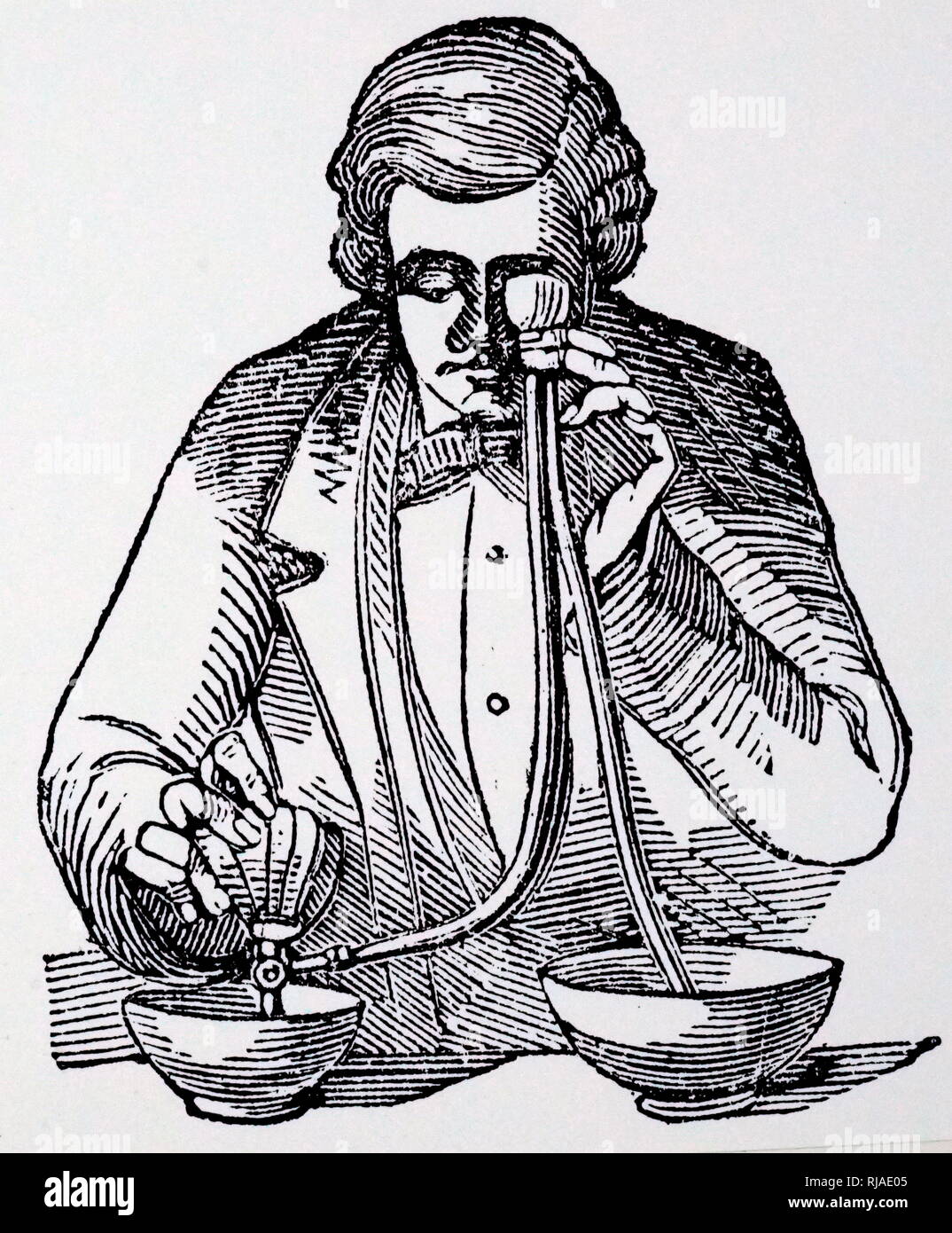 An engraving depicting a Savory and Moore's eye douche. Dated 19th ...