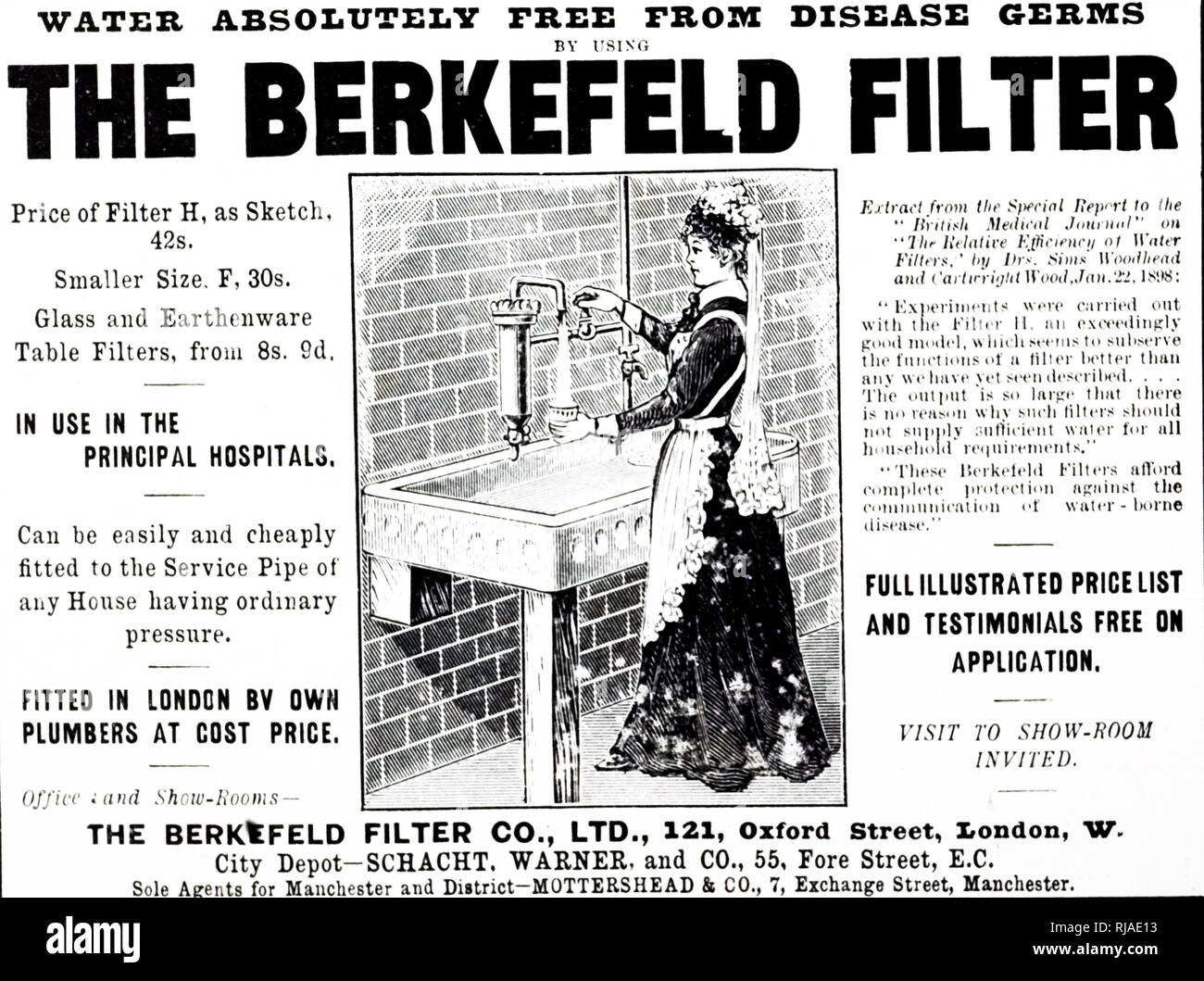 An advertisement for a water filter to be fitted to domestic supply ...