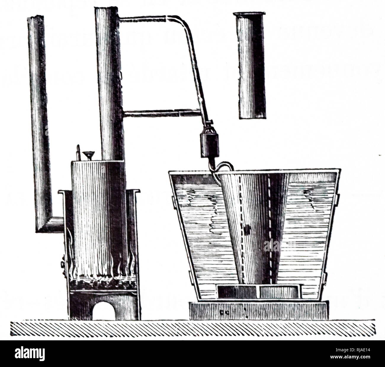 An engraving depicting Carre's apparatus for the artificial production ...