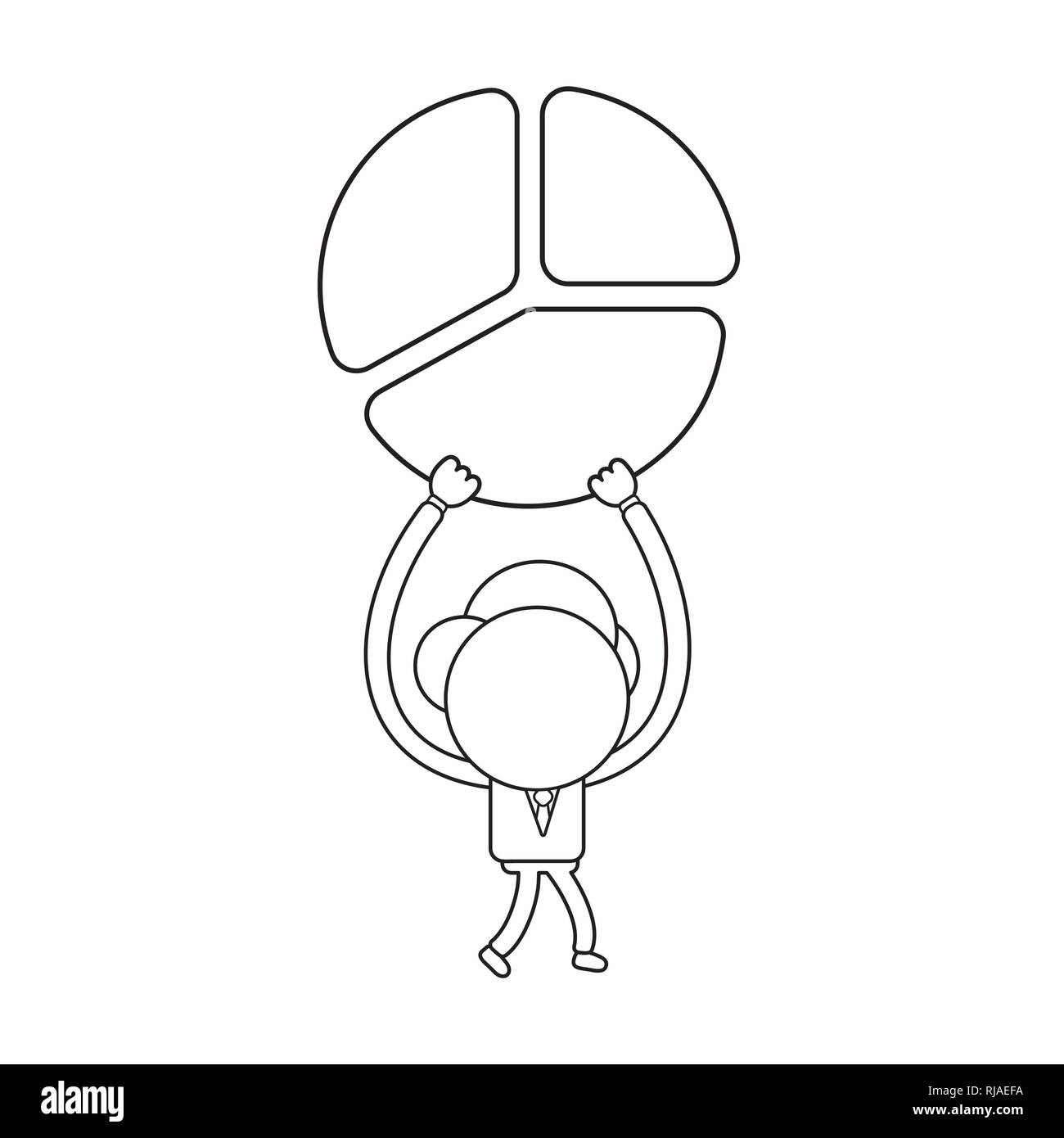 Vector illustration businessman character walking and holding up three ...