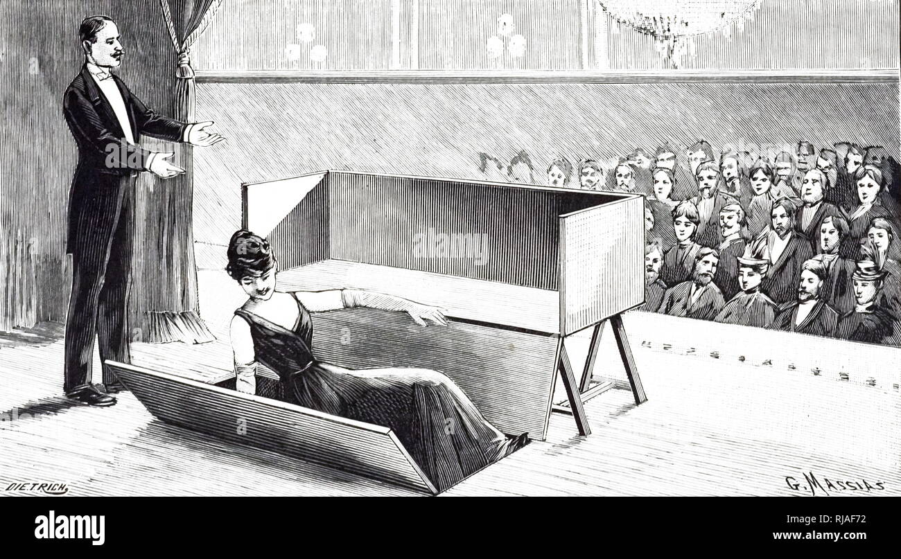 Magician woman in a box hi-res stock photography and images - Alamy