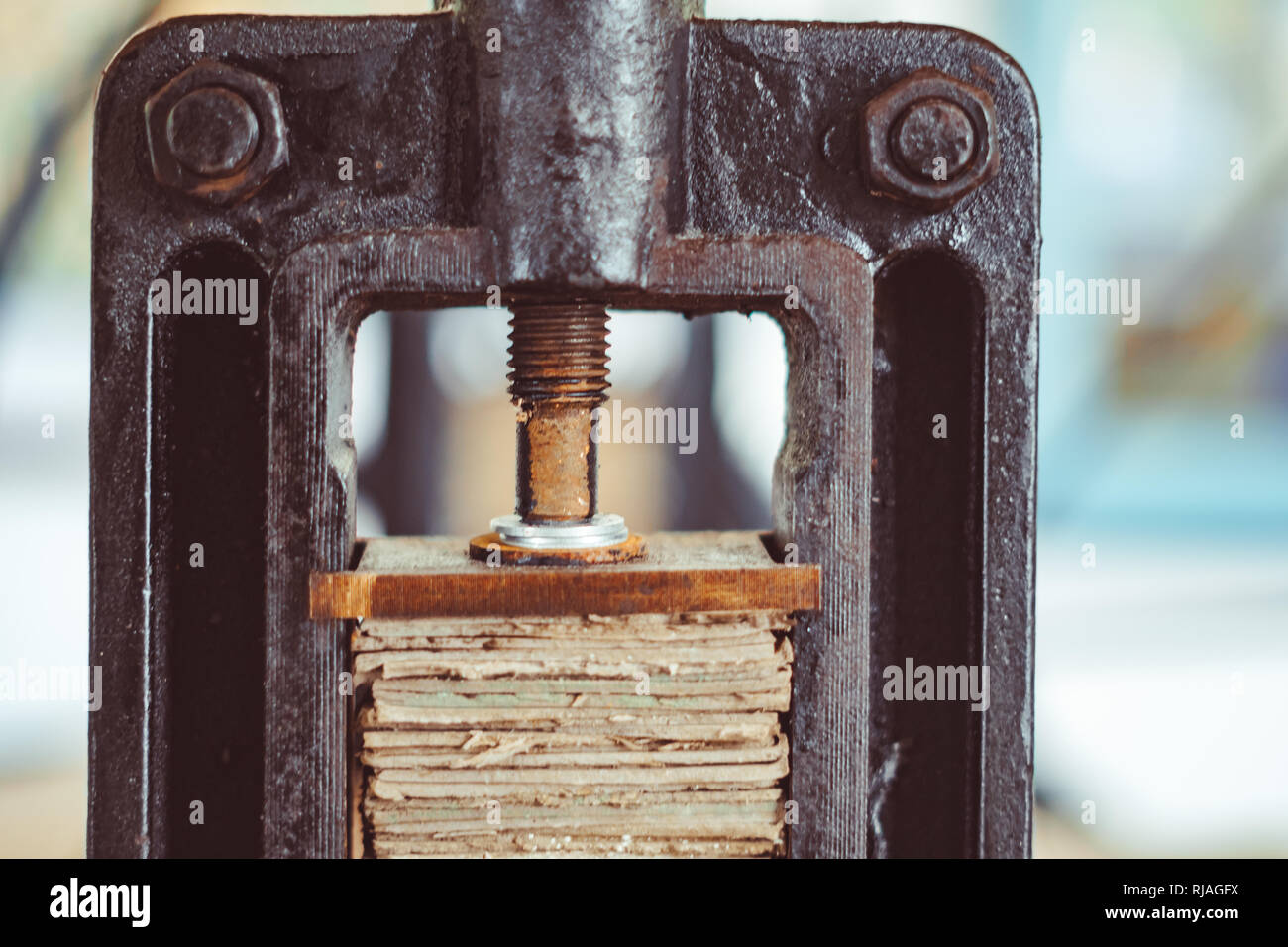 Old printing press - rotary machine - polygraphic equipment - big cog ...