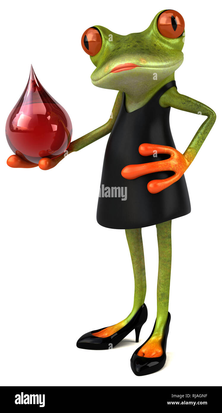 Fun frog - 3D Illustration Stock Photo - Alamy