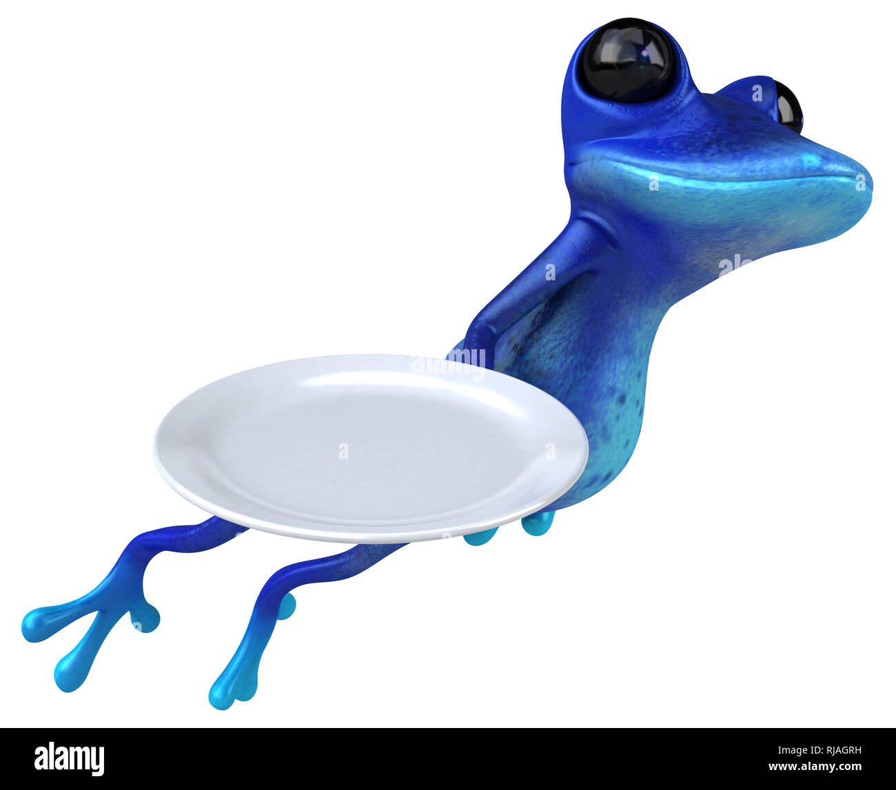 Fun blue frog - 3D Illustration Stock Photo - Alamy