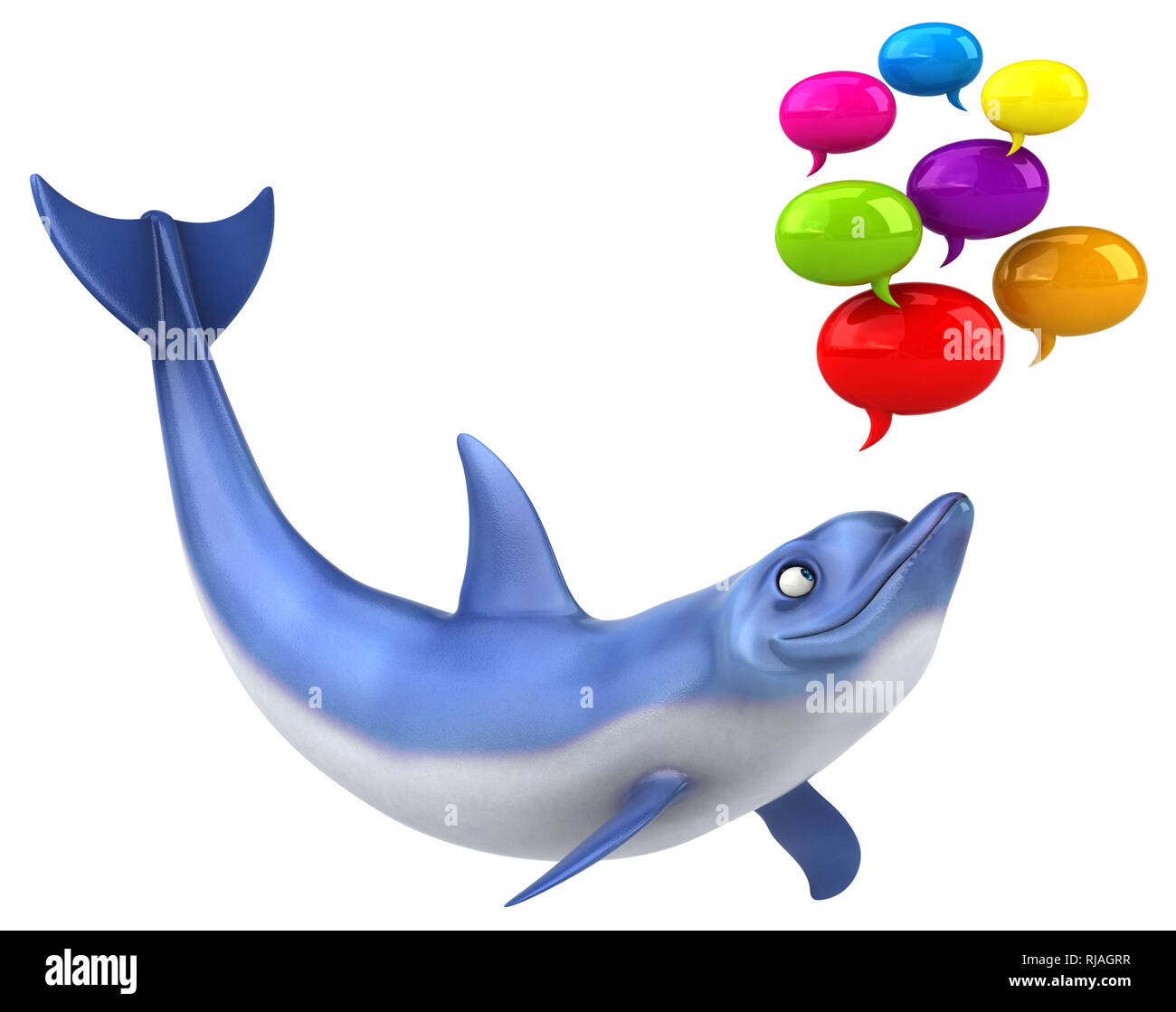 Fun dolphin - 3D Illustration Stock Photo - Alamy