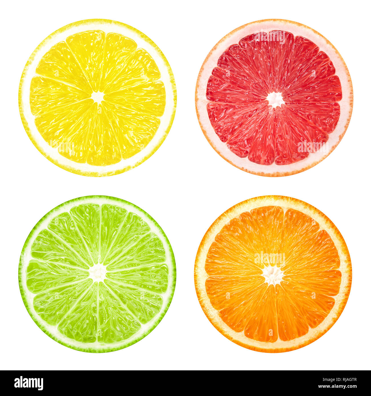 Lemon grapefruit lime orange slice Stock Photo - Alamy